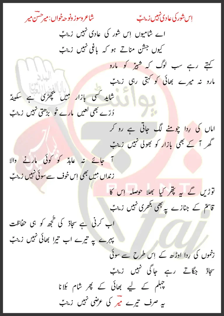 Mir Hasan Mir Lyrics Nohay 2026-27 - TAJpoINTs